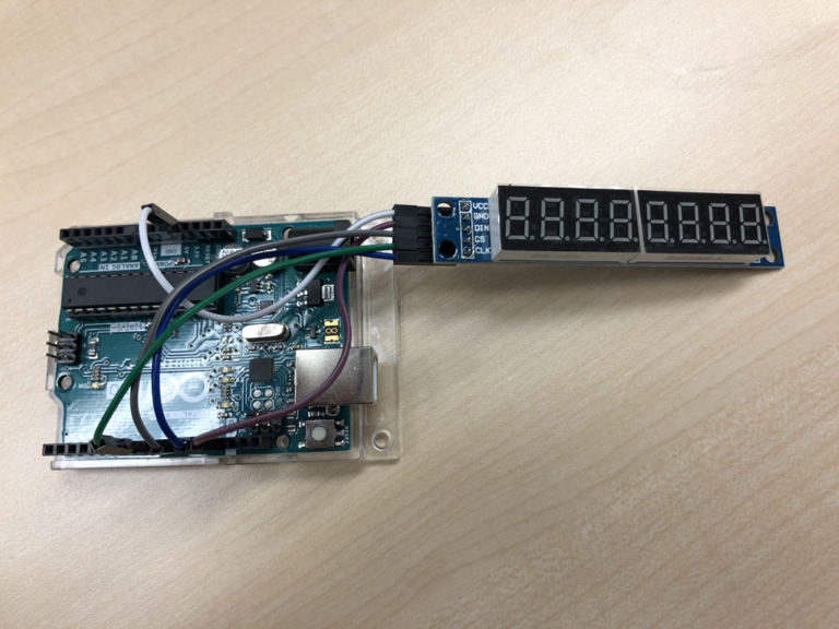Arduinoで7セグメントLED8桁（4桁X2）を MAX7219で制御 | Speed Demon